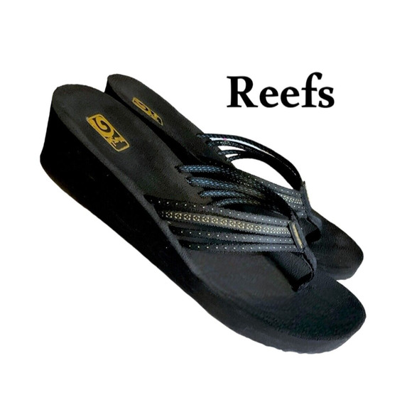 Teva | Shoes | Teva Flip Flop Women Mush Adapto Wedge Black Flip Flop ...